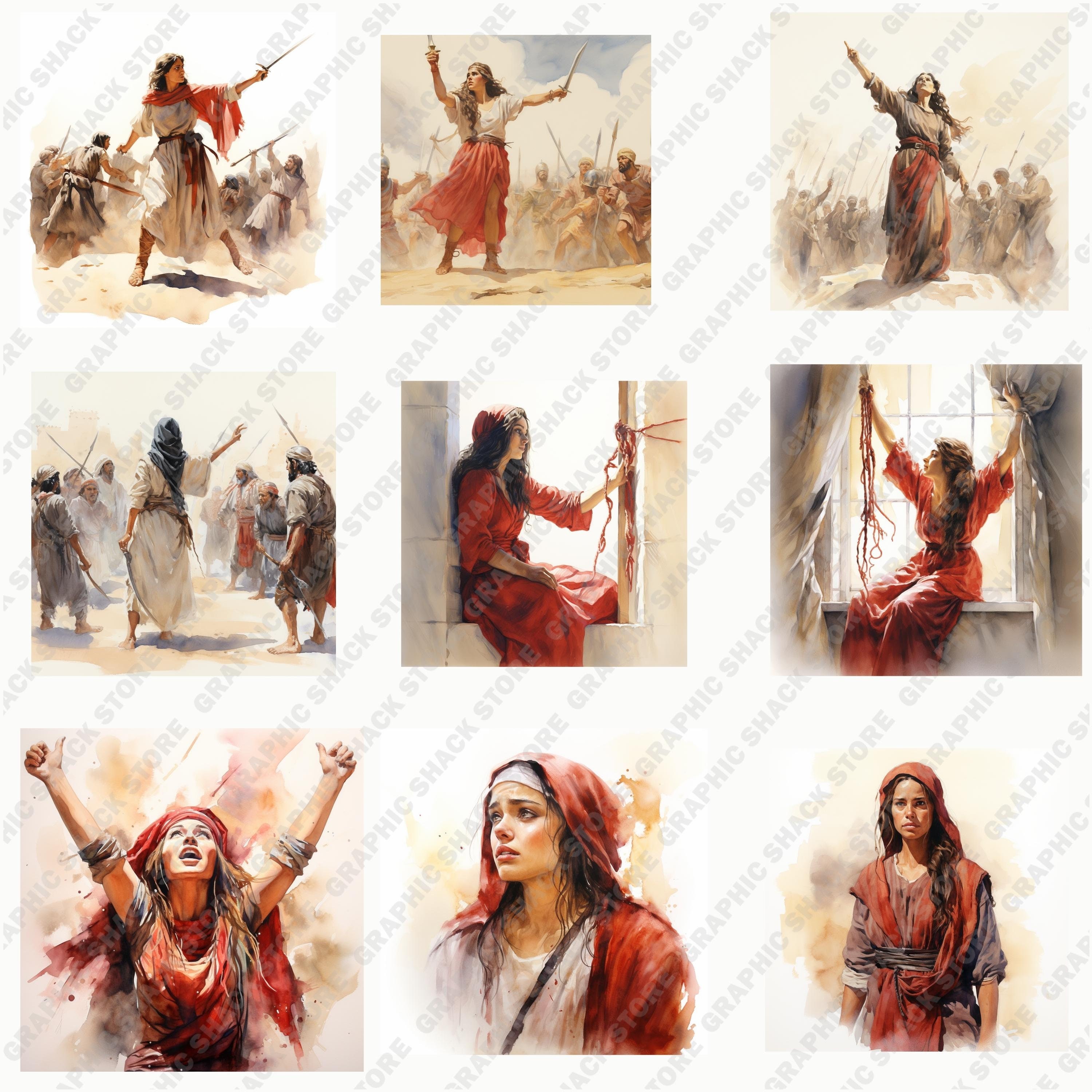 68 Watercolor the Story of Rahab PNG Clip Art | Christian Religious ...