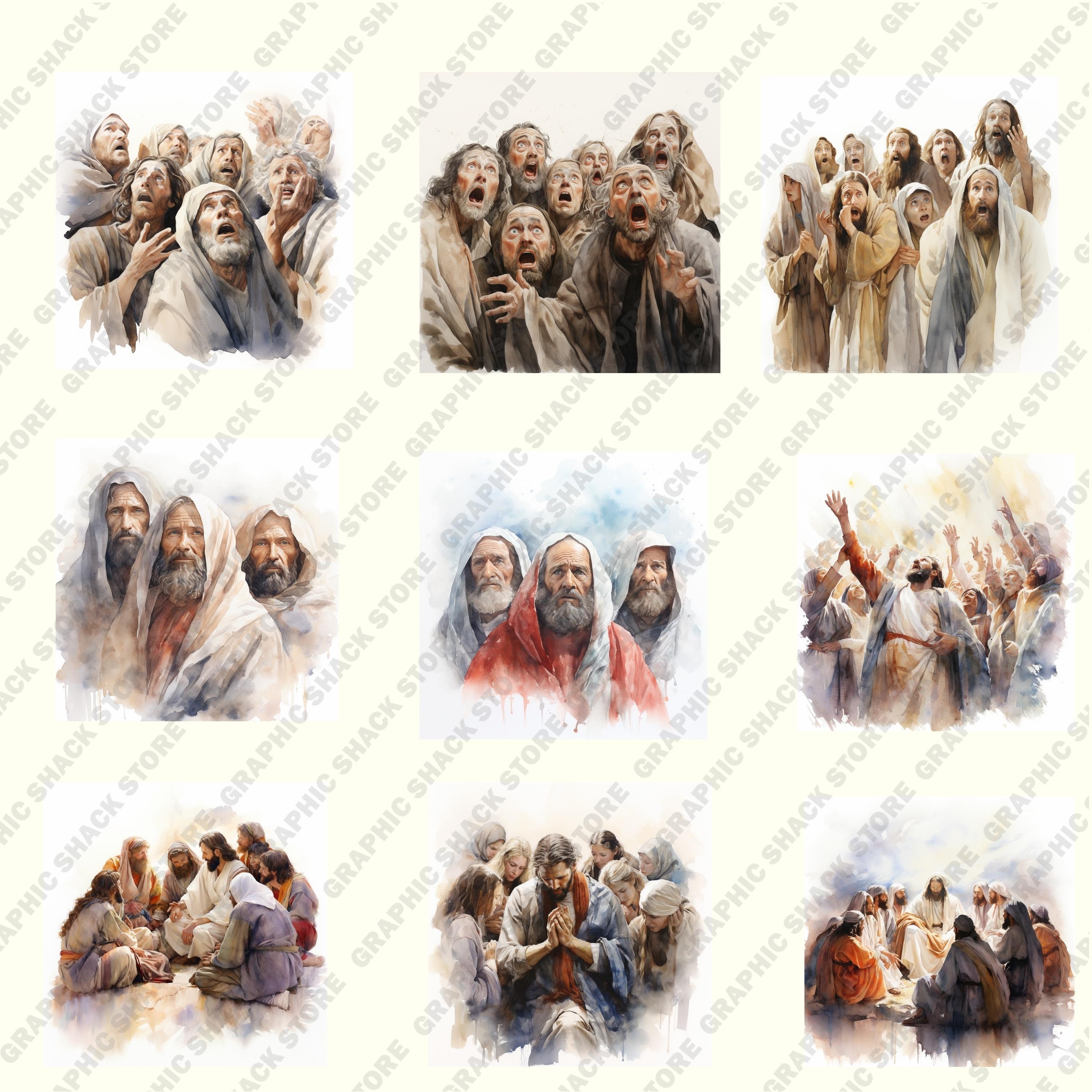 56 PNG Watercolor Jesus Walks on Water Clipart Christian Religious ...