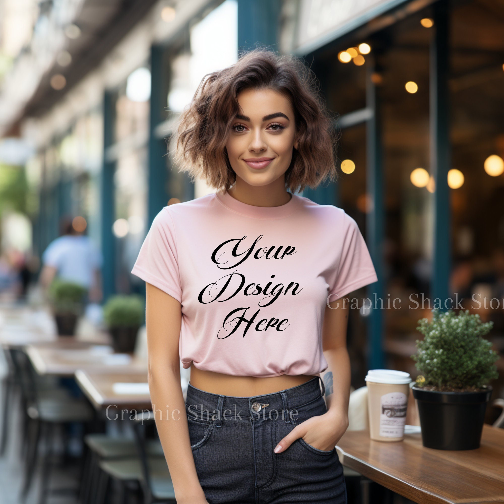 4 Soft Pink Champion Cropped Top Mock Up, Summer Tee-shirt, Champion ...