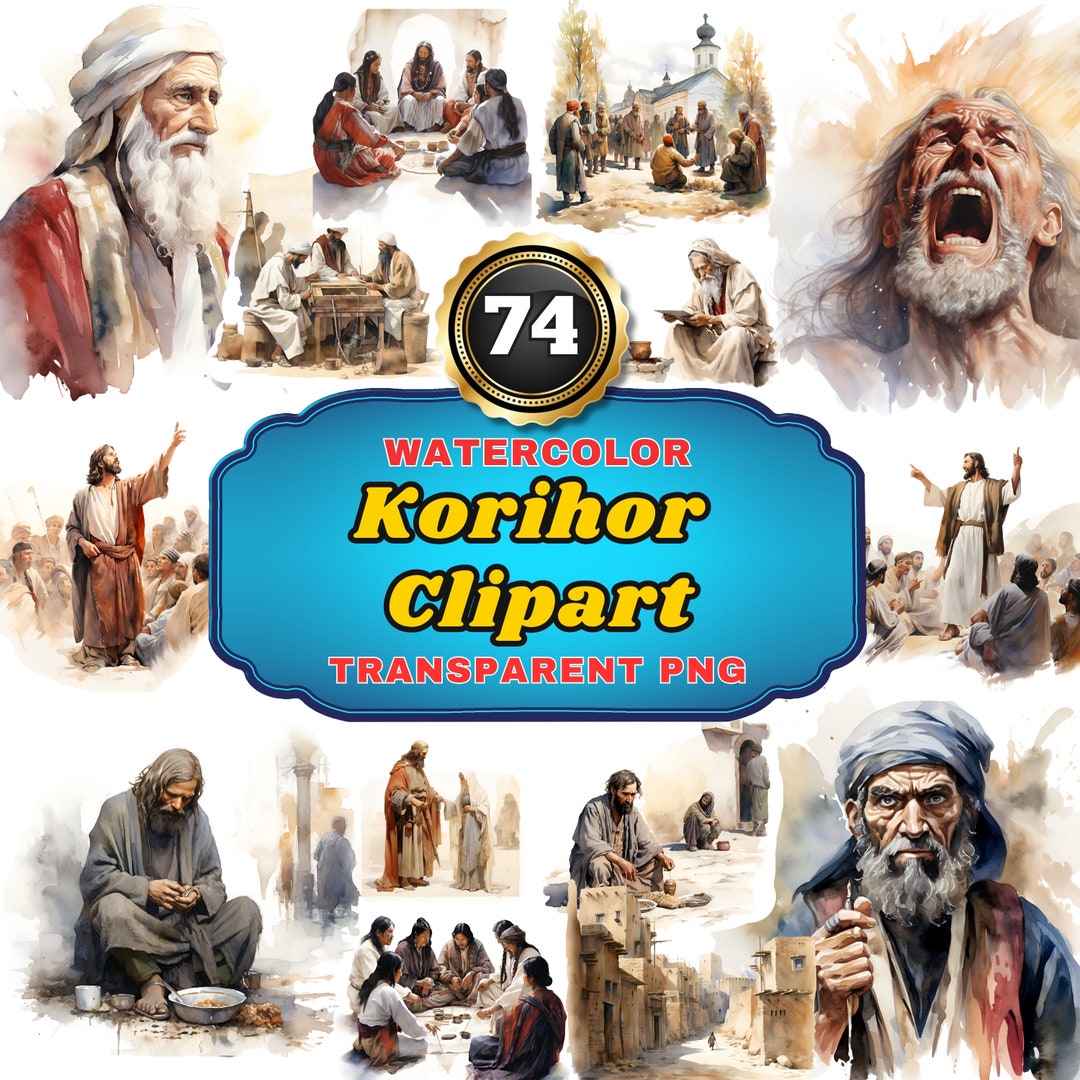 74 Watercolor Korihor's Tale PNG Cliparts - Vivid Book of Mormon Scenes ...