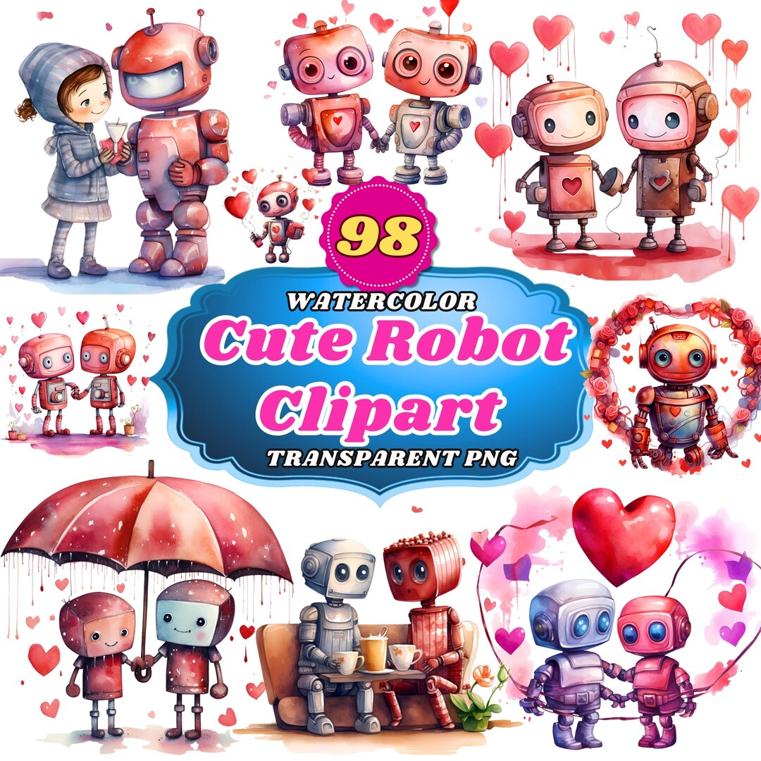 98 imágenes prediseñadas de robots lindos del Día de San Valentín en ...