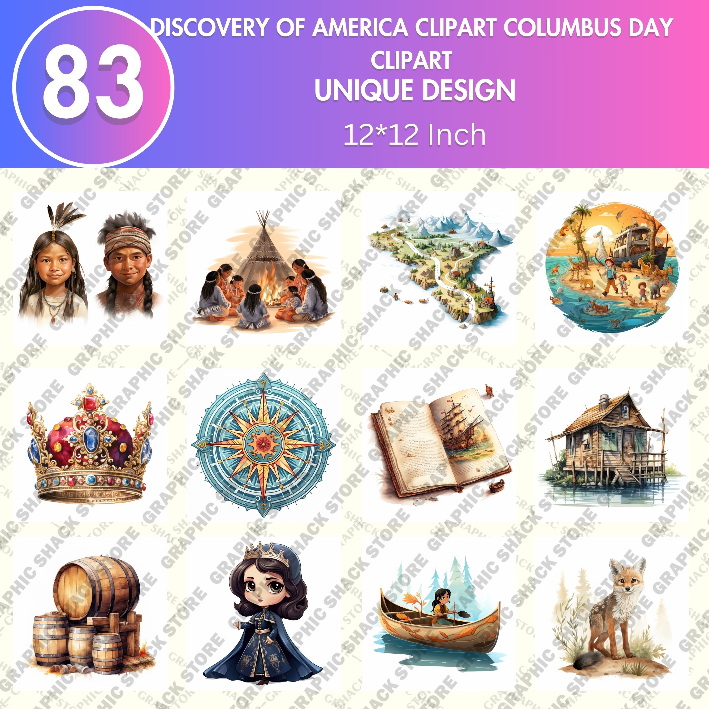 83 Discovery of America Clipart Columbus Day Clipart School ...