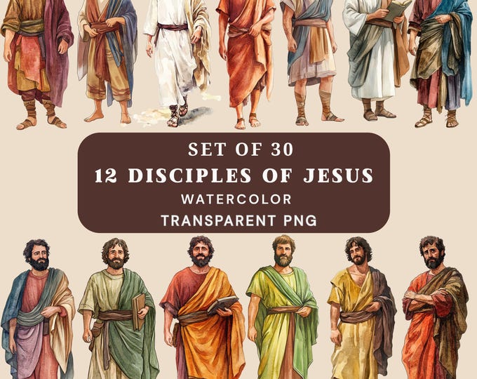 Bible Stories: Jesus & the 12 Disciples Clipart Set by Poppydreamz ...