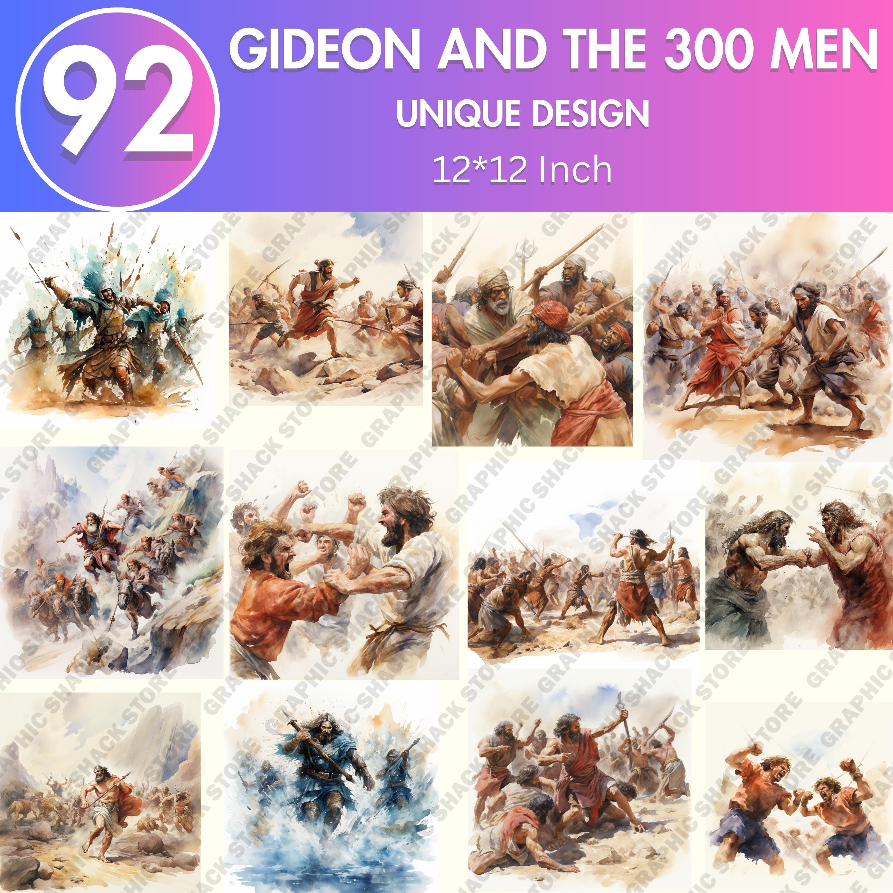 92 PNG Watercolor Gideon and the 300 Men Clip Art Christian Religious ...