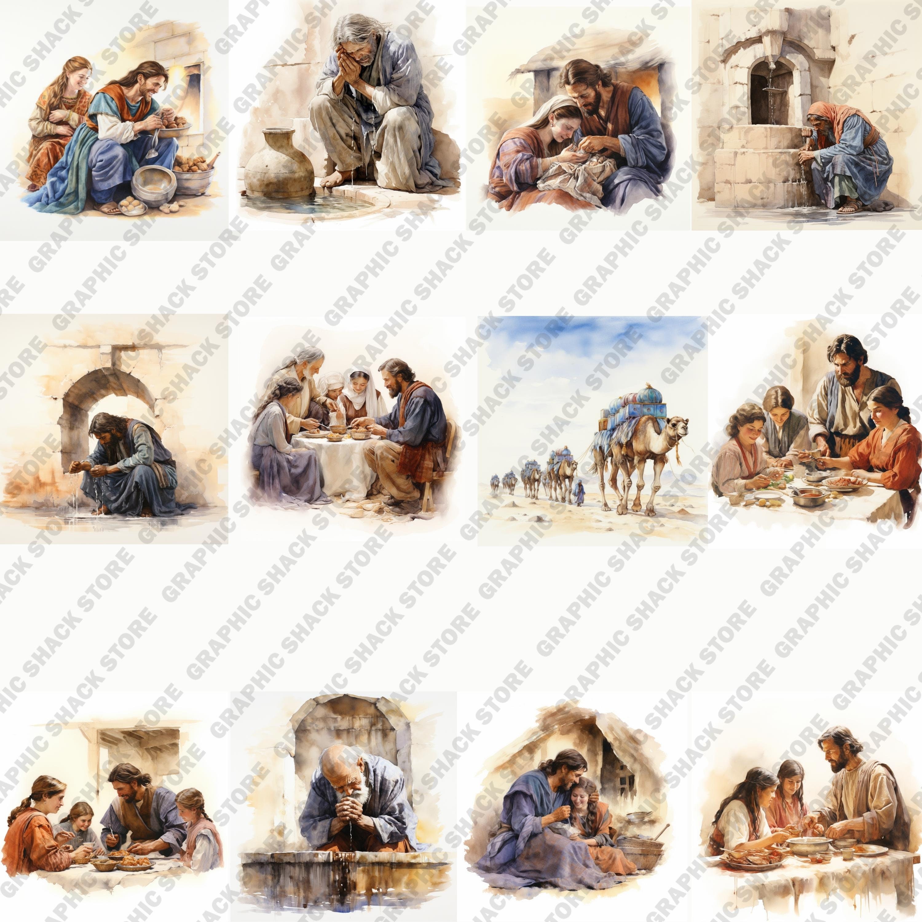 109 PNG Watercolor Isaac and Rebekah Clip Art Christian Religious Bible ...