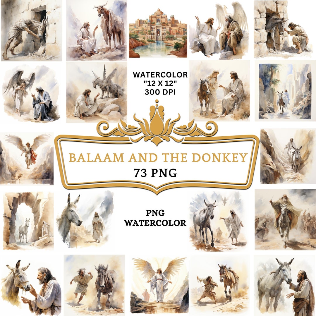 73 PNG Watercolor Balaam and the Donkey Clip Art | Christian Religious ...