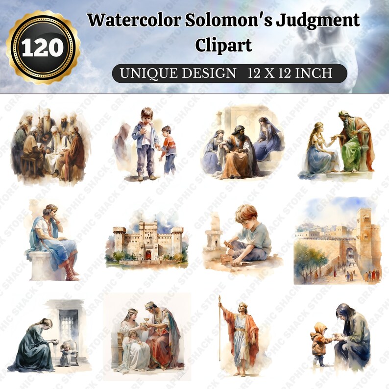 120 Watercolor Solomon's Judgment PNG Clipart, Solomon's Wisdom ...