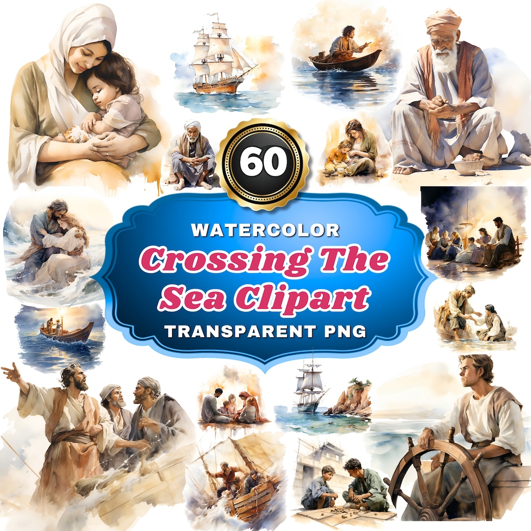 60 Watercolor Crossing the Sea PNG Clipart, Voyage of Faith:- Crossing ...