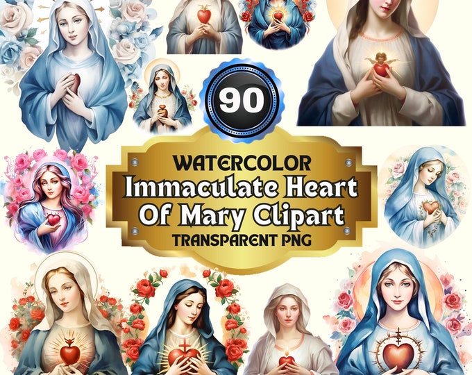 Virgin Mary Immaculate Clipart,bundle 10 High Quality,holy Mary ...