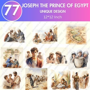77 Watercolor Joseph the Prince of Egypt Clip Art | Christian Religious ...