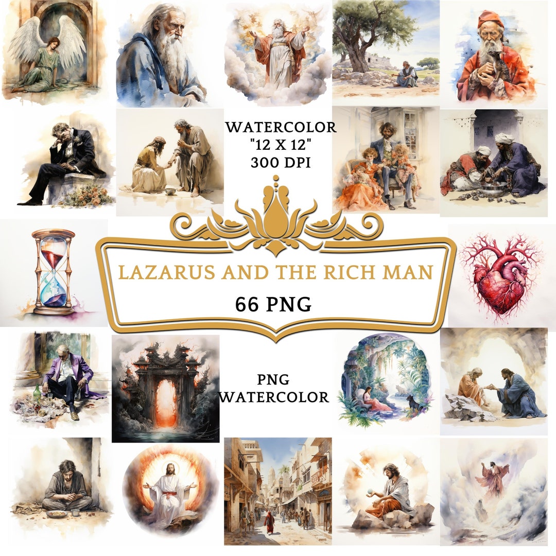 66 PNG Watercolor Lazarus and the Rich Man Clipart | Christian ...
