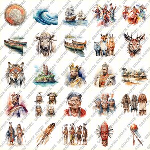 140 Watercolor Columbus Day Clipart Bundle Set | Discovery of America ...