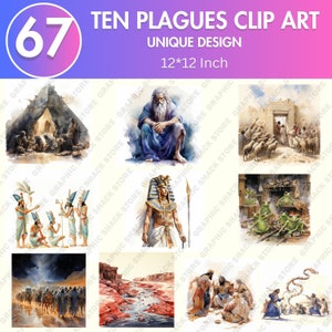 67 Watercolor Ten Plagues Clip Art | Christian Religious Bible Based ...