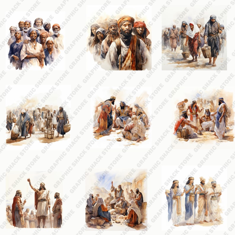 67 Watercolor Ten Plagues Clip Art Christian Religious Bible Based ...