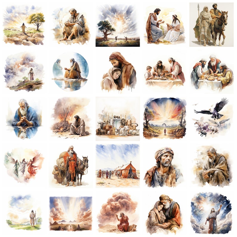 115 Watercolor Cliparts of Abraham's Covenant With God, Genesis 15,17 ...