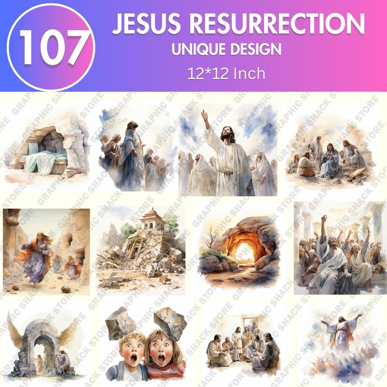 107 PNG Watercolor Jesus Resurrection Clip Art | Christian Religious ...