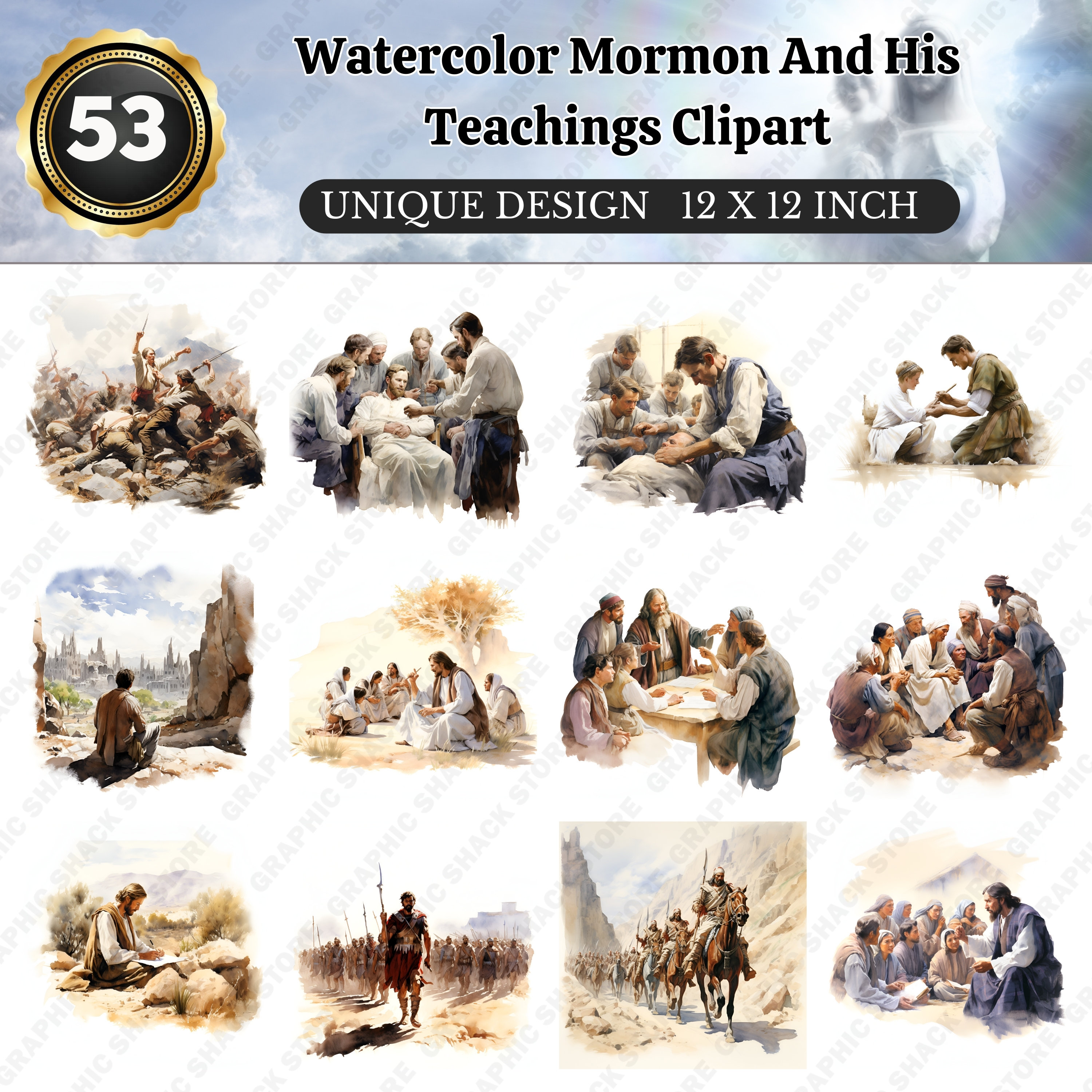 53 Watercolor Mormon and His Teachings PNG Clipart, Mormons Legacy ...