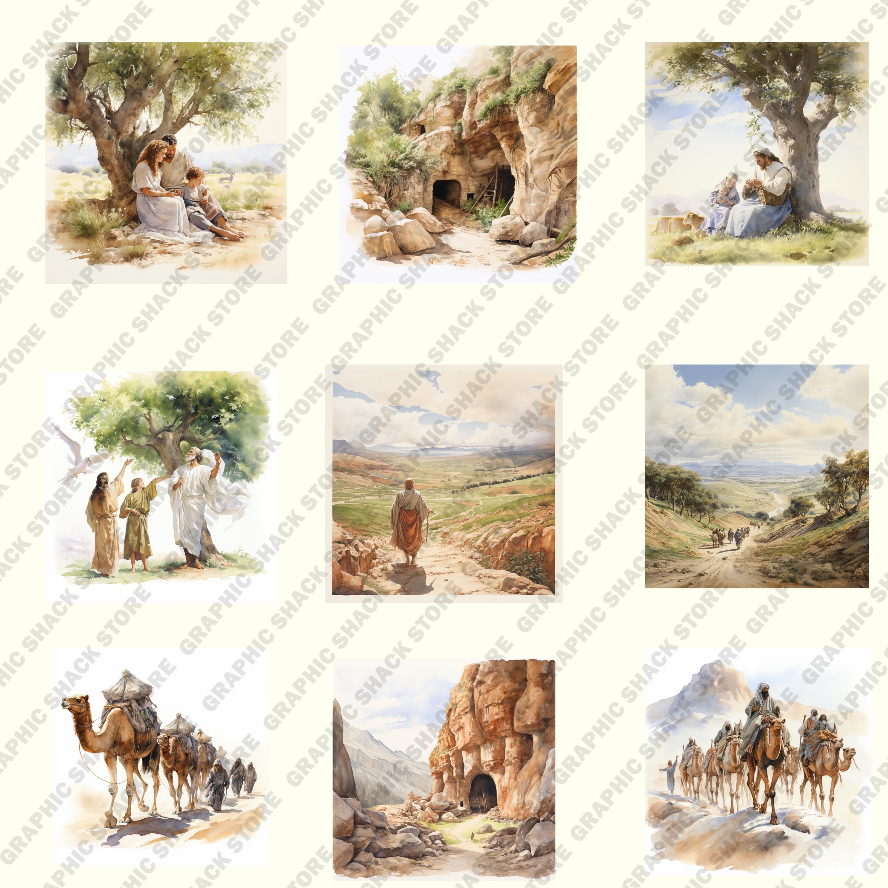 70 PNG Watercolor Abraham Clip Art Christian Religious Bible Based ...