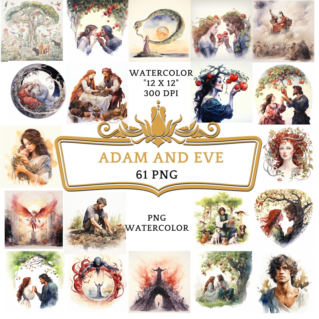 61 PNG Watercolor Adam and Eve Clip Art | Christian Religious Bible ...