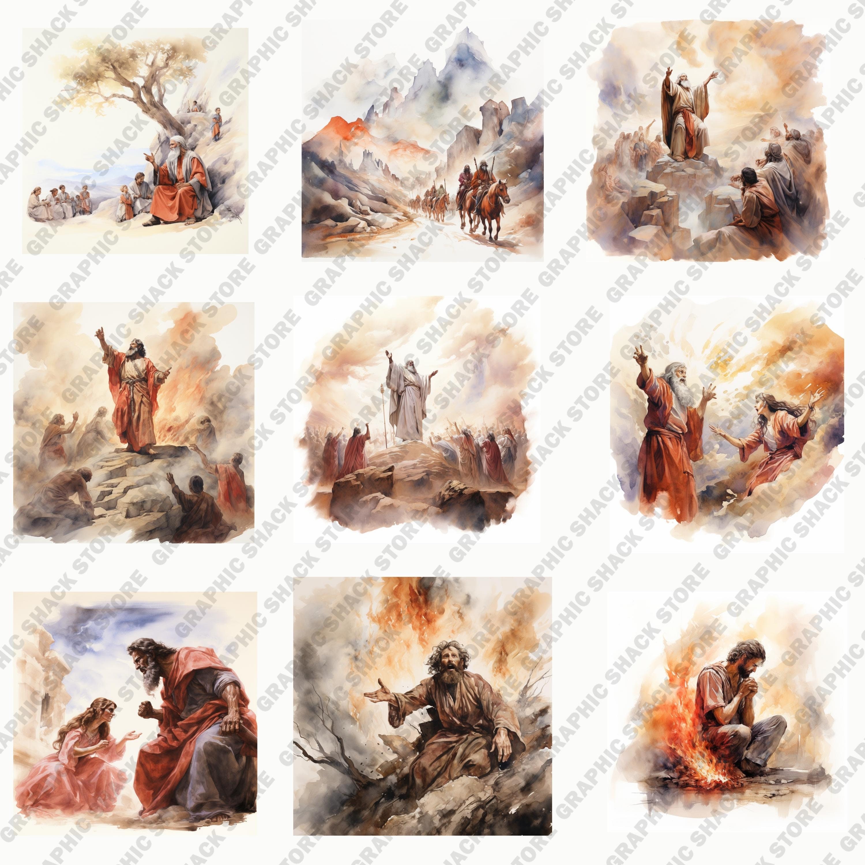 77 PNG Watercolor Elijah Clip Art Christian Religious Bible - Etsy