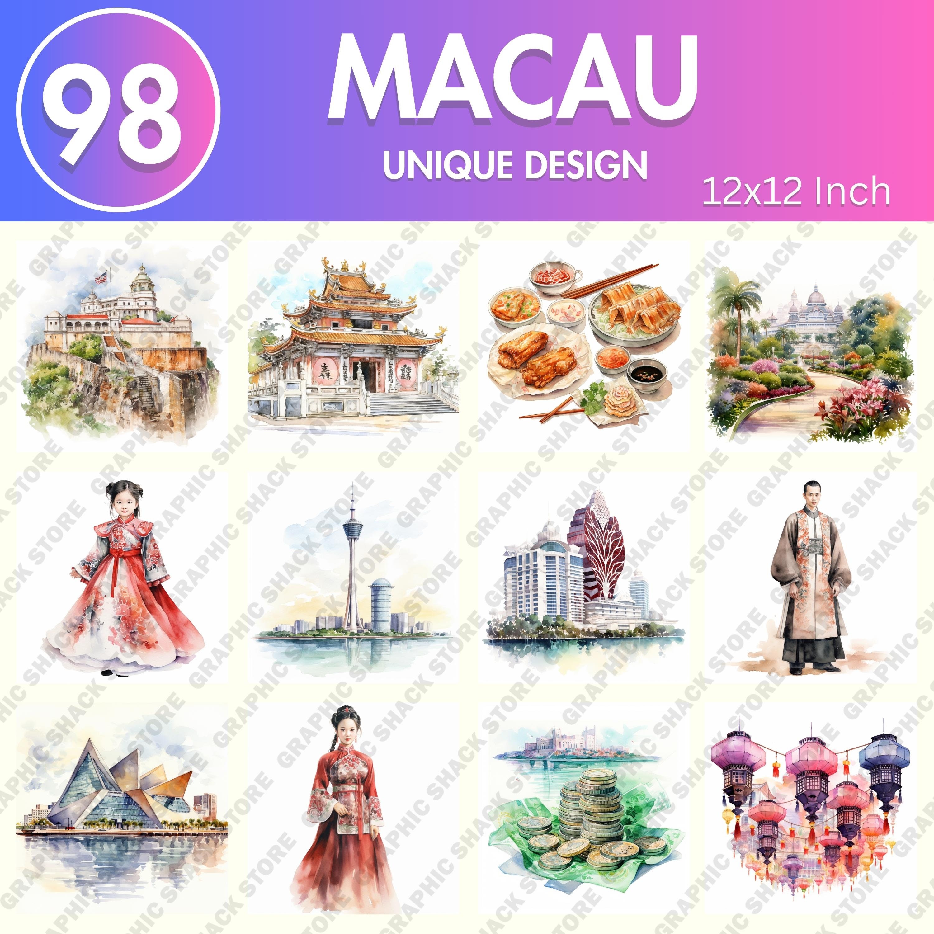98 Watercolor Macau Clipart Bundle Chinese City PNG Houses - Etsy