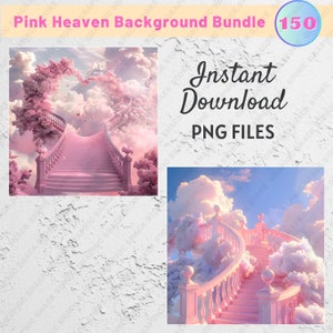 150x Pink Heaven Memorial Background PNG Bundle, in Loving Memory PNG ...
