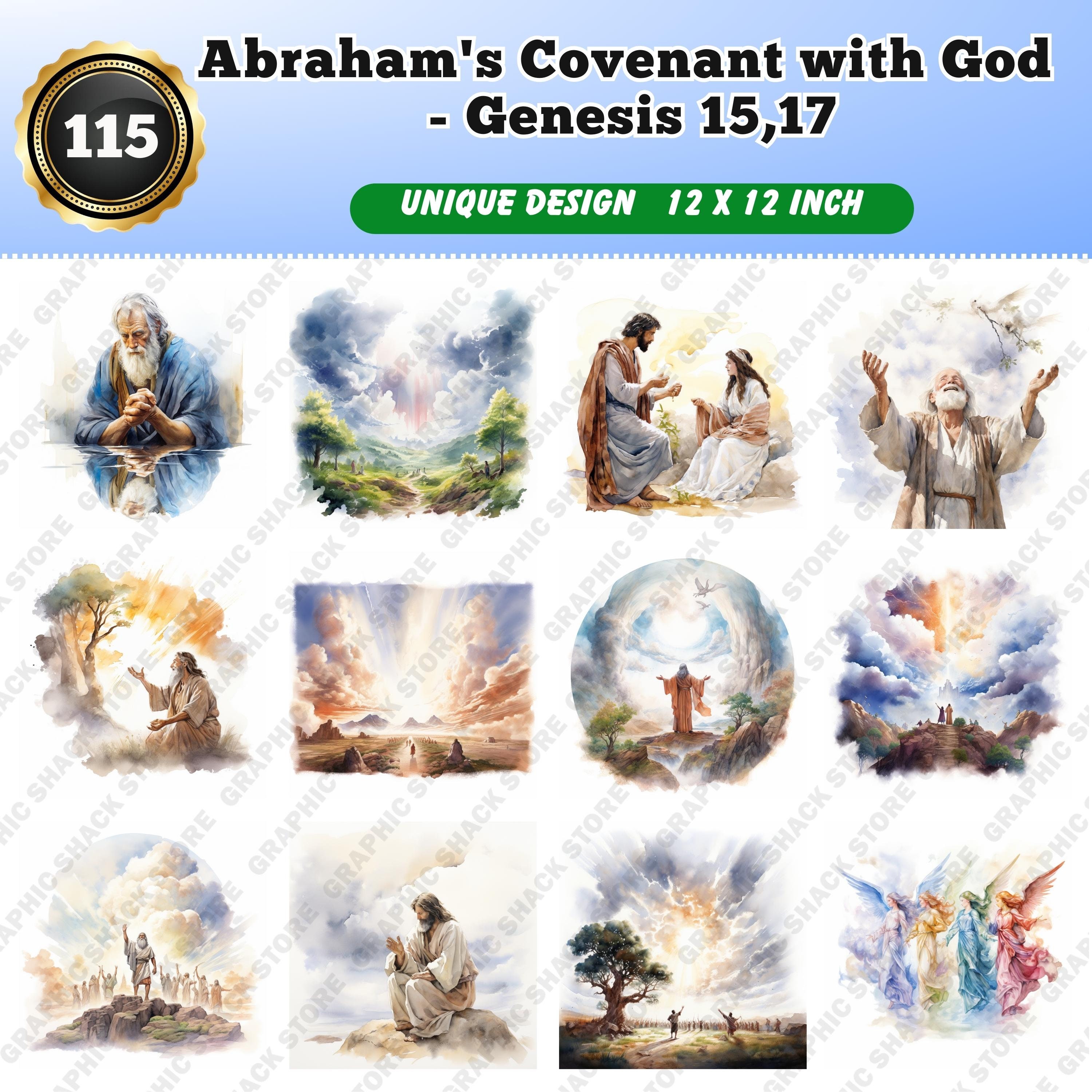 115 Watercolor Cliparts of Abraham's Covenant With God, Genesis 15,17 ...