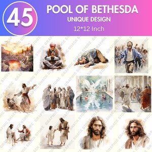 45 Watercolor Pool of Bethesda Clipart | Christian Religious Bible ...