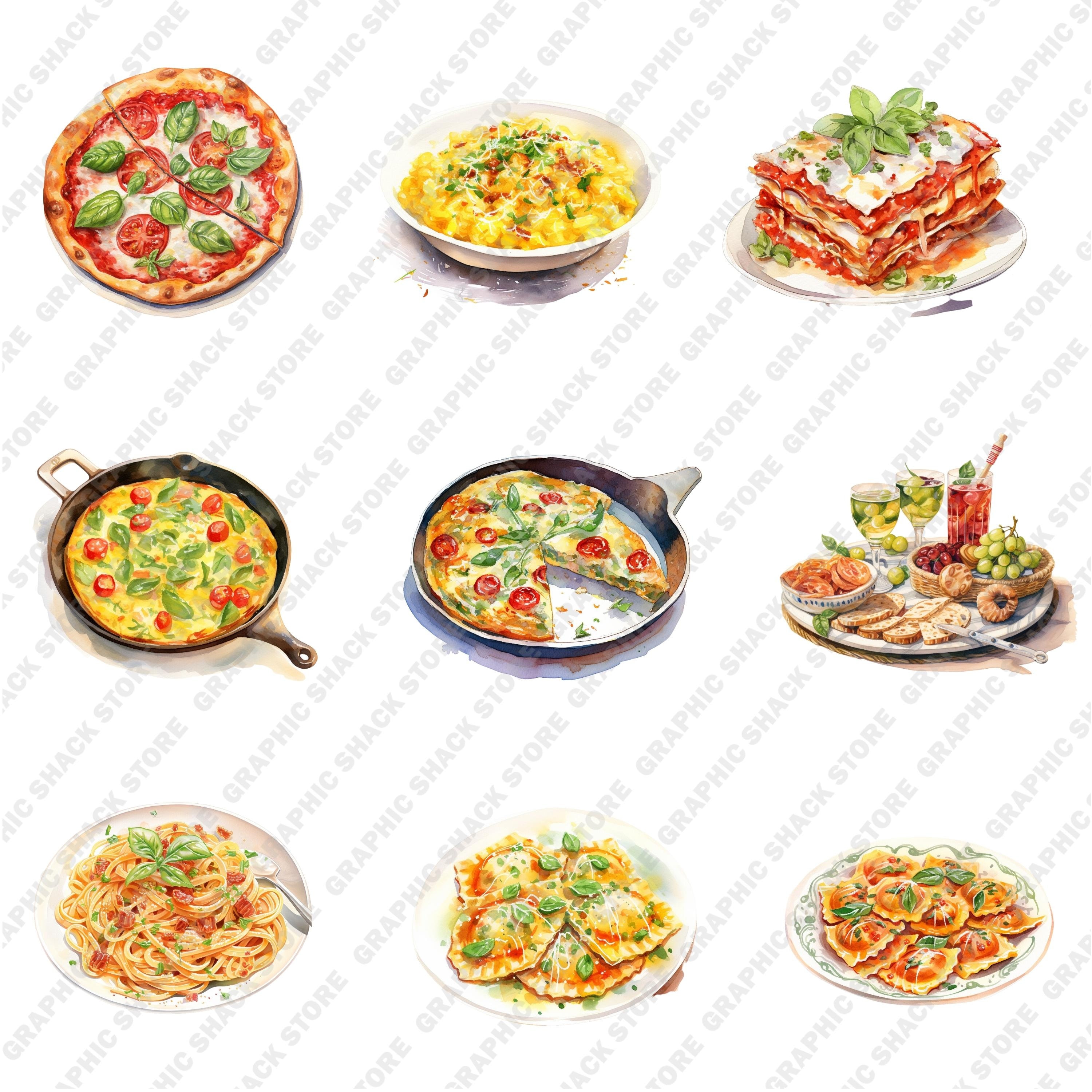 Watercolor Italy Clipart Bundle| 144 Printable Medivial Europe Png ...
