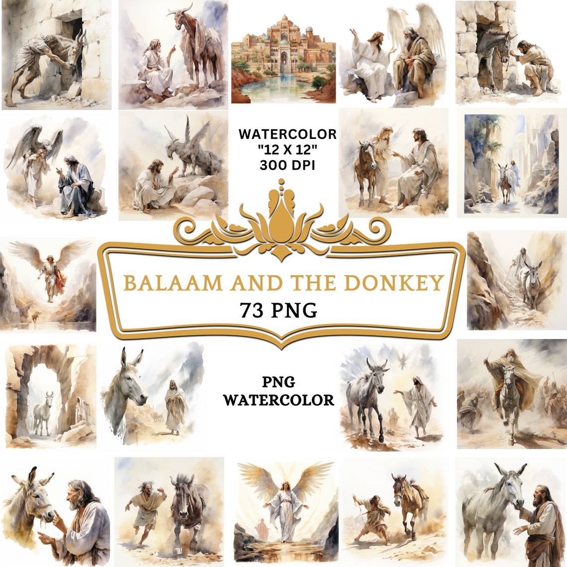 48 Bible Stories Old Testament Bundle Watercolor Christian Story for ...