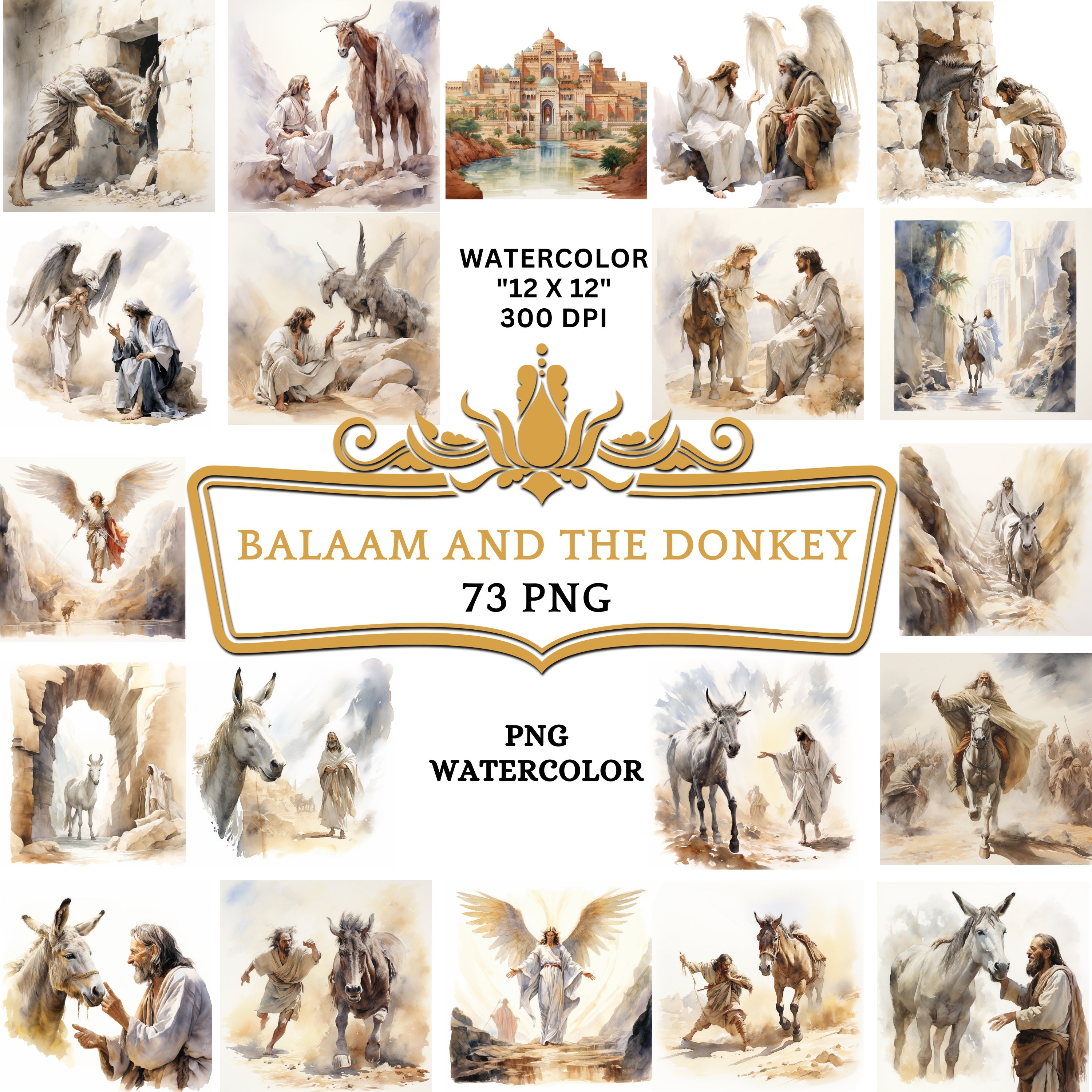48 Bible Stories Old Testament Bundle | Watercolor Christian Story for ...
