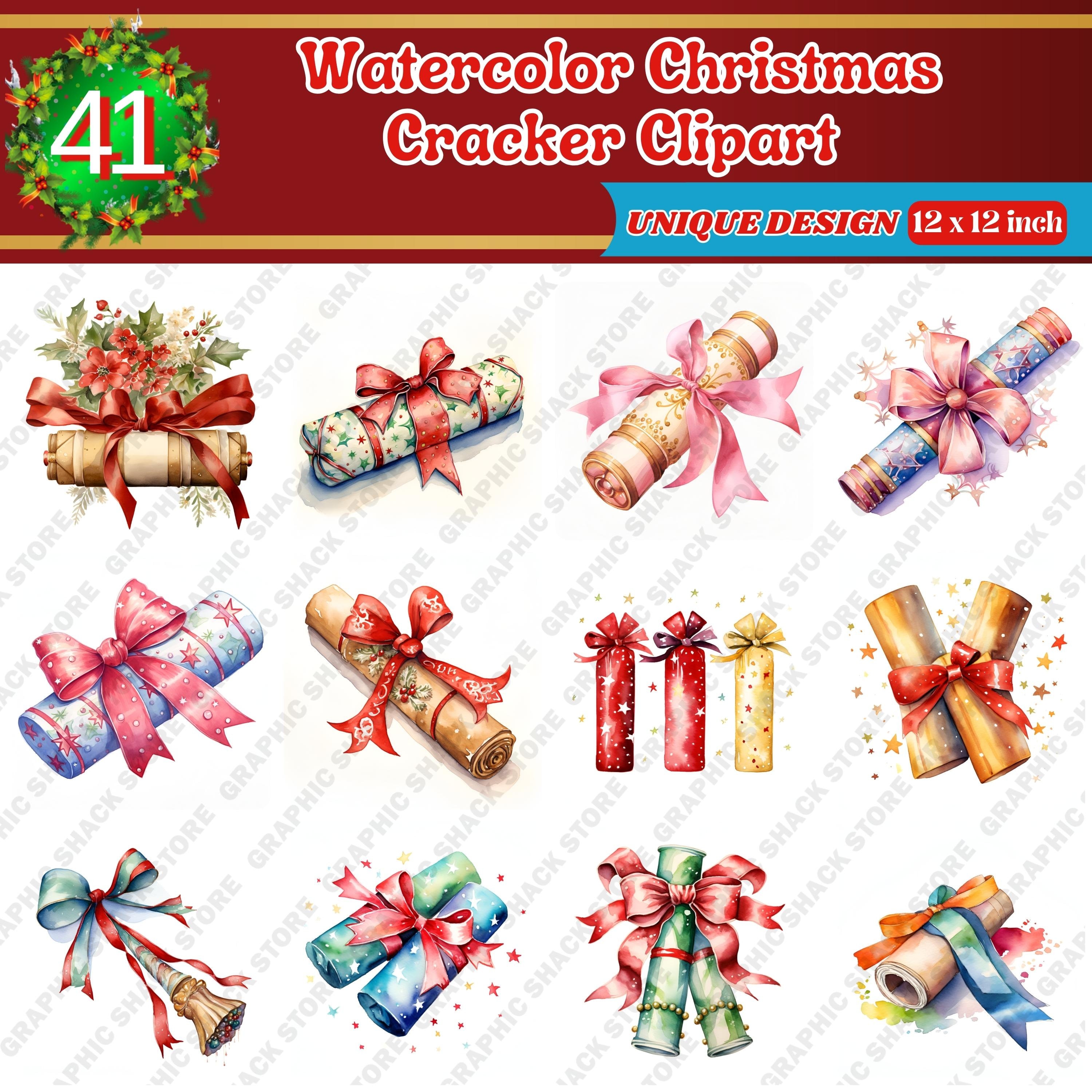 41 Watercolor Christmas Cracker PNG Clipart Festive Designs - Etsy