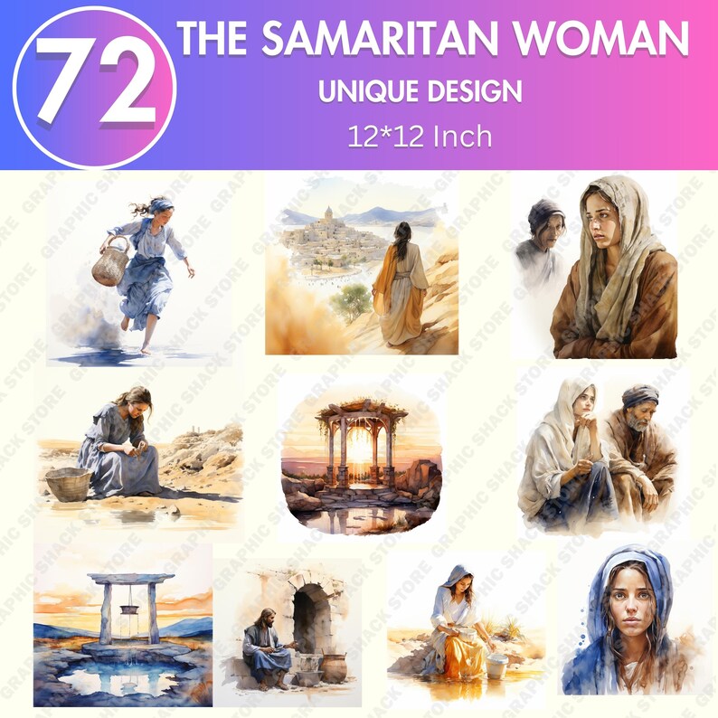 72 PNG Watercolor the Samaritan Woman Clip Art | Christian Religious ...