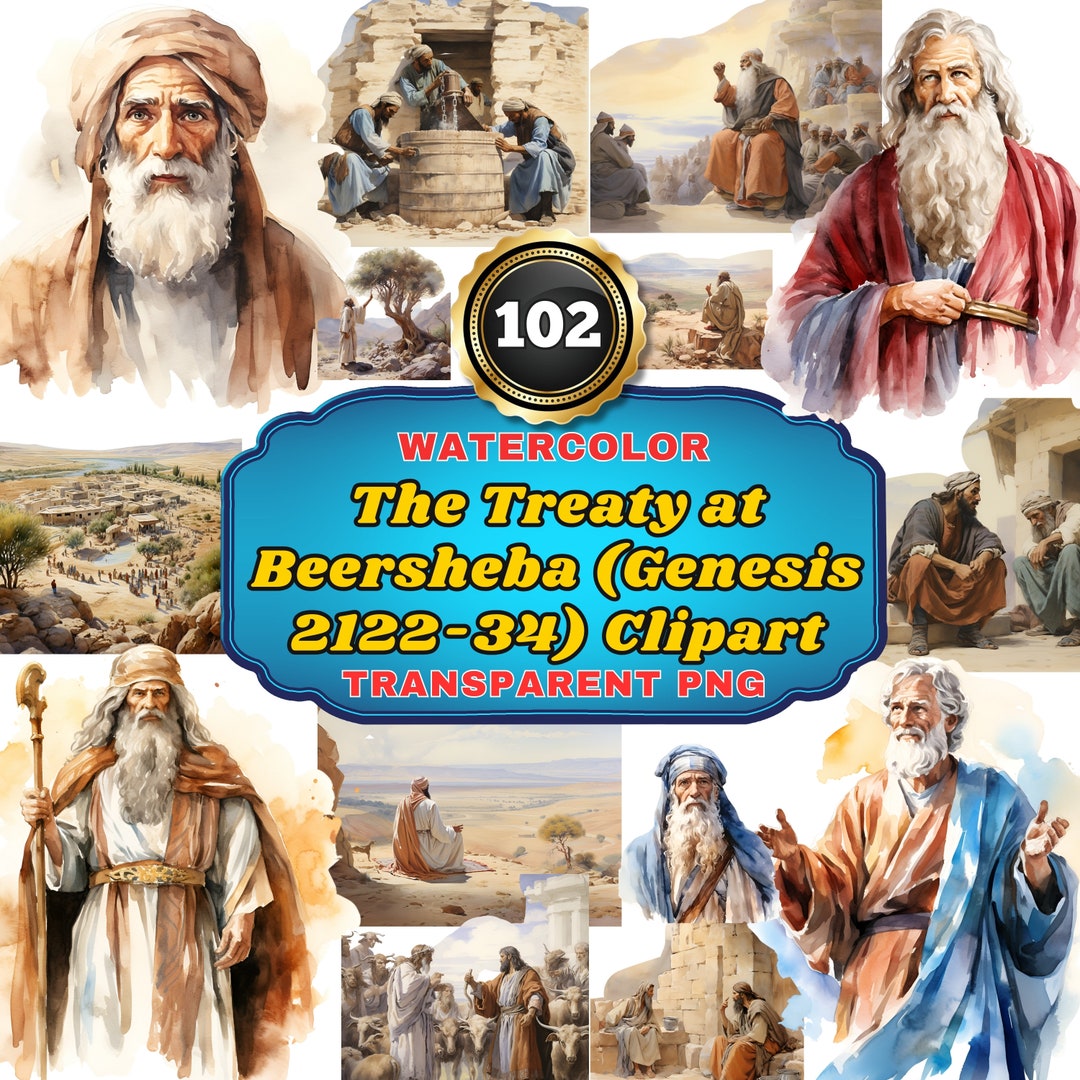 102 Watercolor the Treaty at Beersheba (genesis 2122-34) PNG Clipart ...