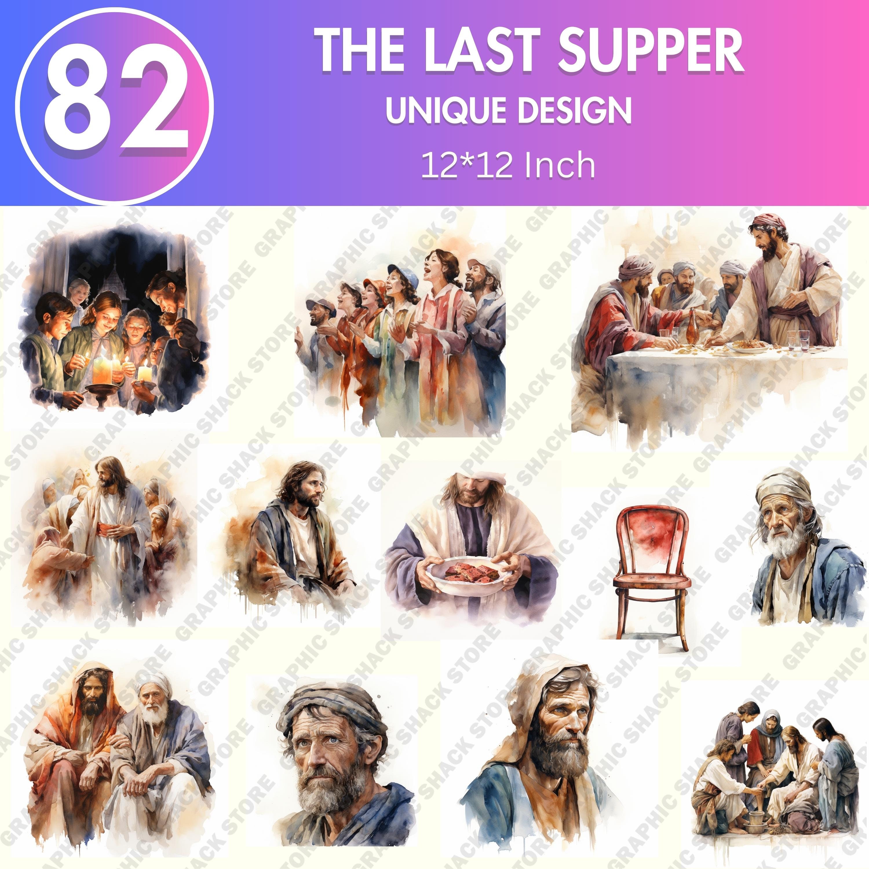 82 Watercolor the Last Supper Clipart | Christian Religious Bible Based ...
