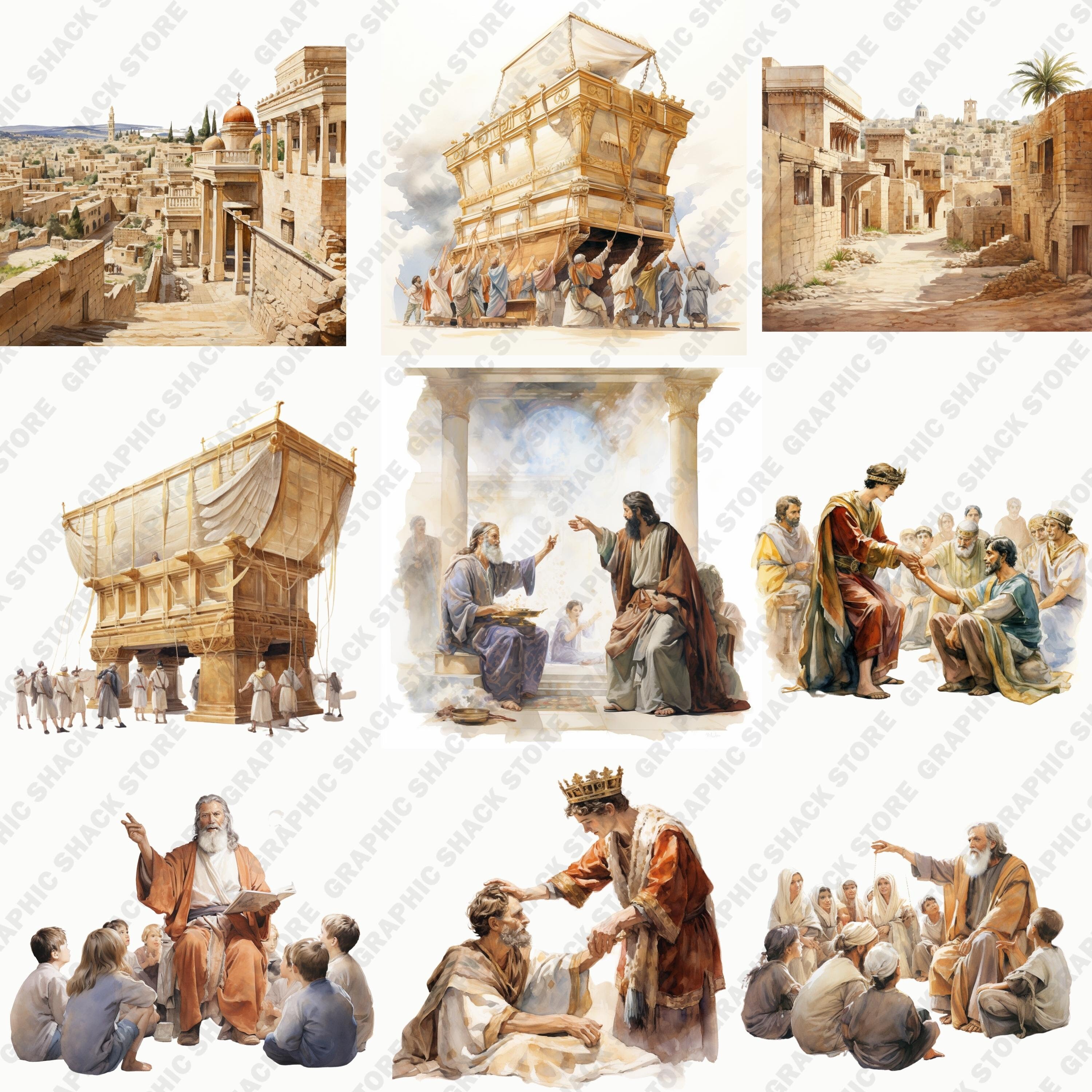 87 Watercolor Samuel PNG Clip Art Christian Religious Bible Based Story ...