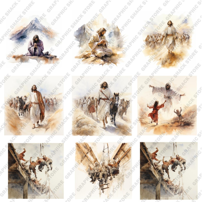 82 PNG Watercolor Jesus Heals the Sick Clip Art Christian Religious ...