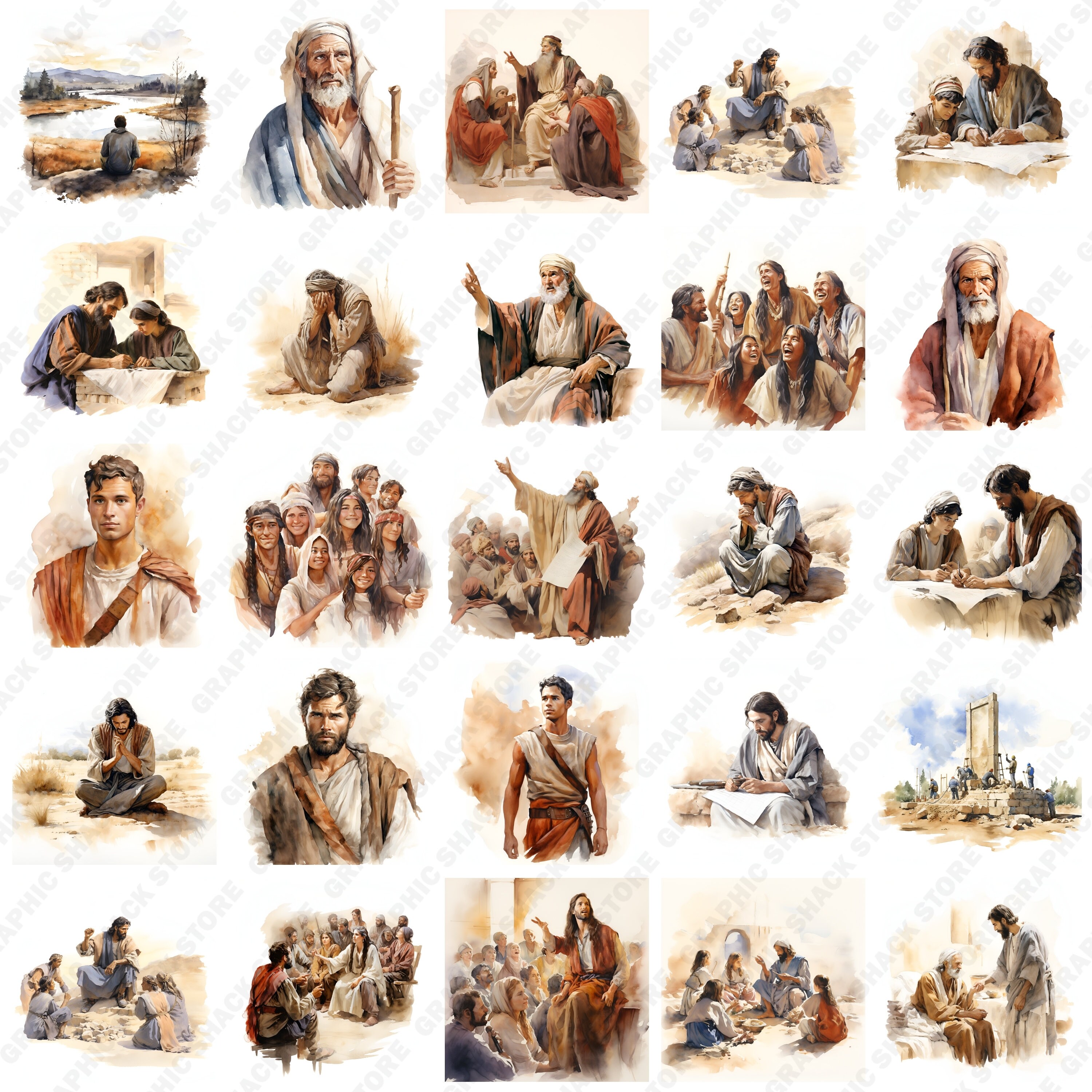 98 Watercolor Jacob and Sherem PNG Clipart, Confronting Unbelie Jacob ...