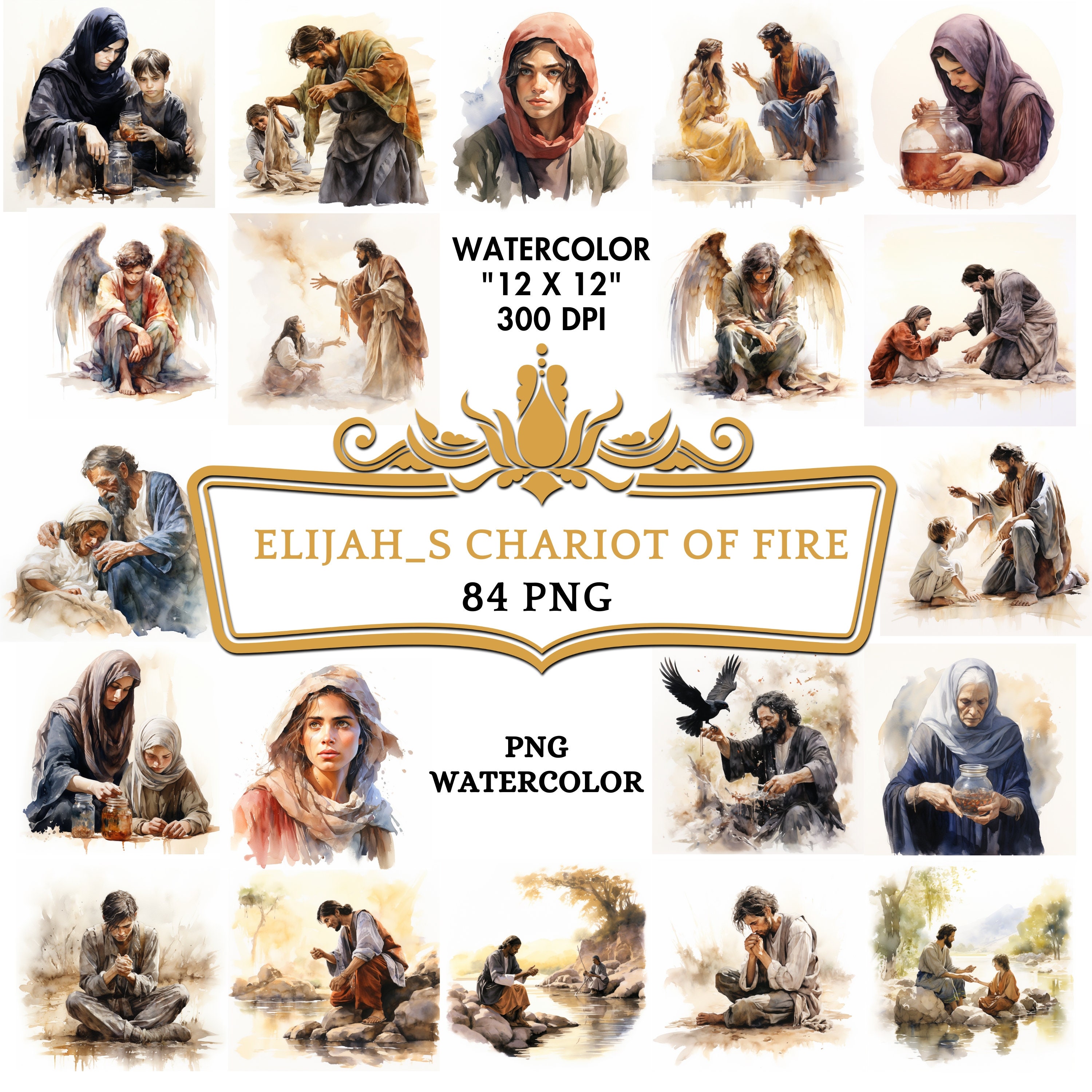 48 Bible Stories Old Testament Bundle Watercolor Christian Story for ...