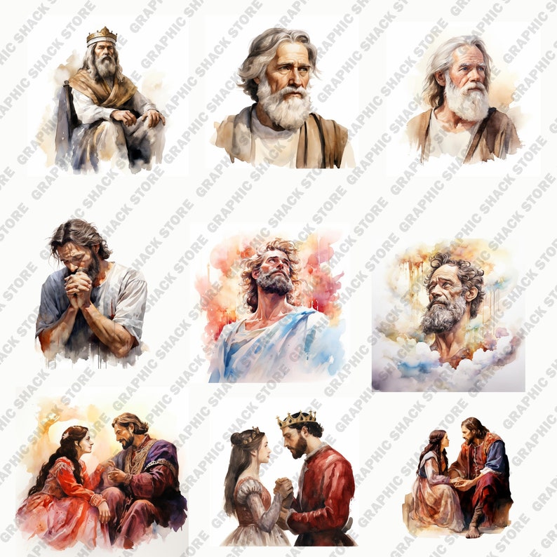 76 PNG Watercolor God Chose David as King Clipart | Christian Religious ...