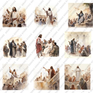 79 PNG Watercolor Jesus Heals the Paralytic Clipart | Christian ...