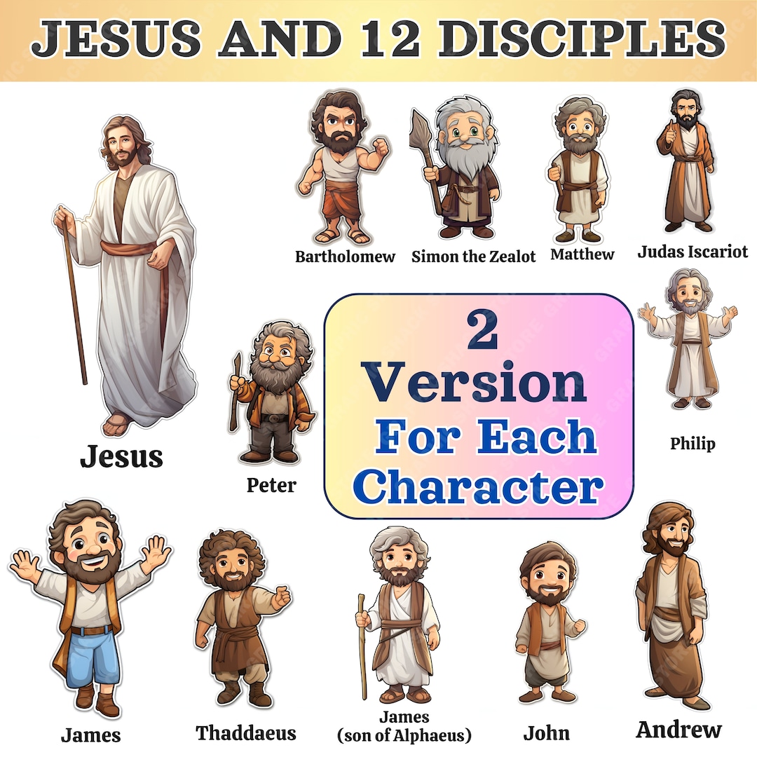 Jesus and the 12 Disciples Sticker - Inspirational Faith-based Design ...