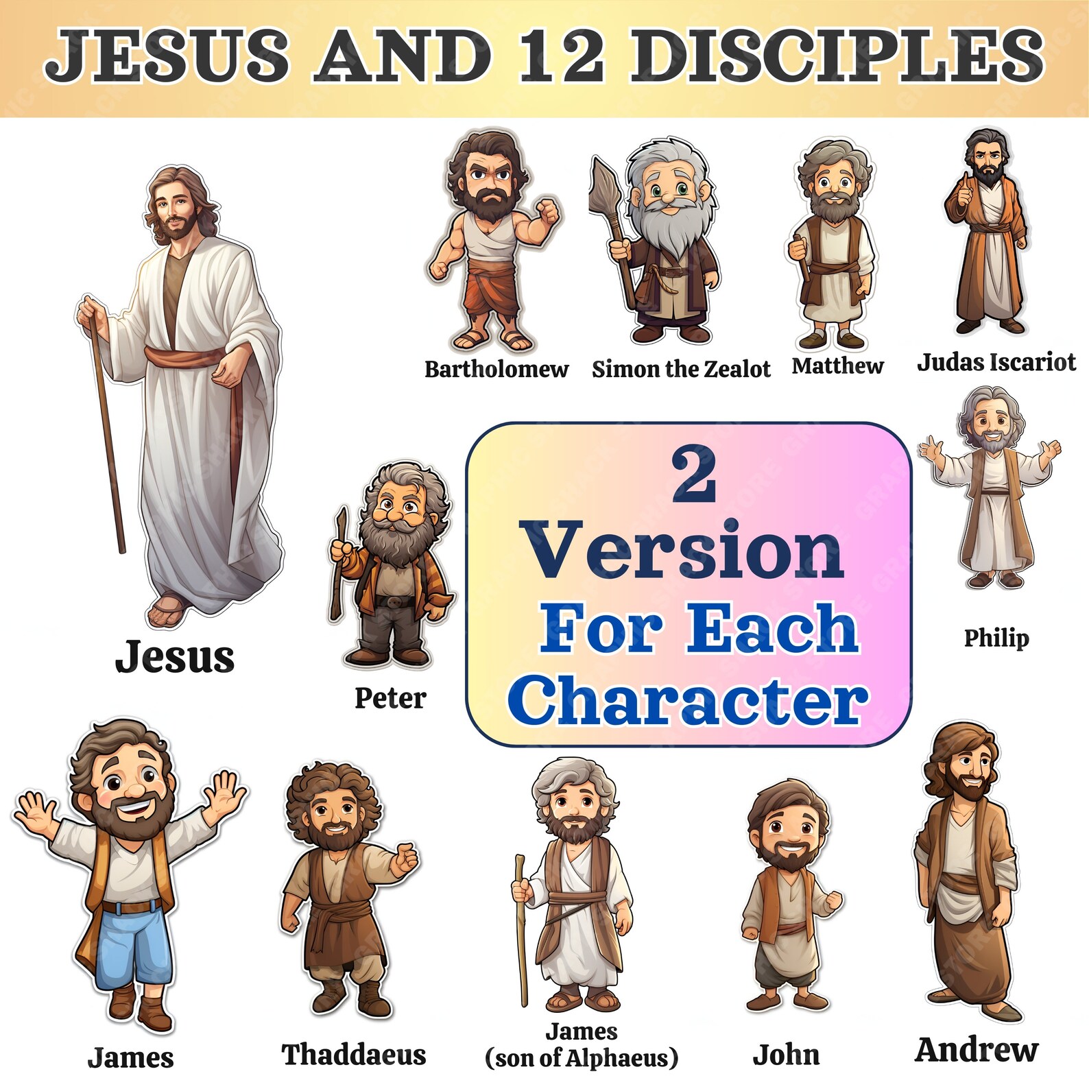 Jesus and the 12 Disciples Sticker - Inspirational Faith-based Design ...