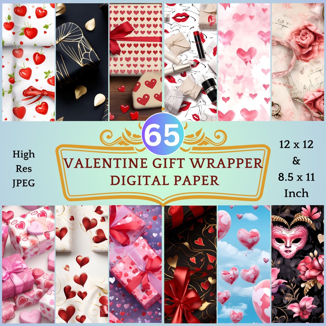 65 Romantic Wrapping Digital Paper - Valentine Gift Wrapper Designs ...