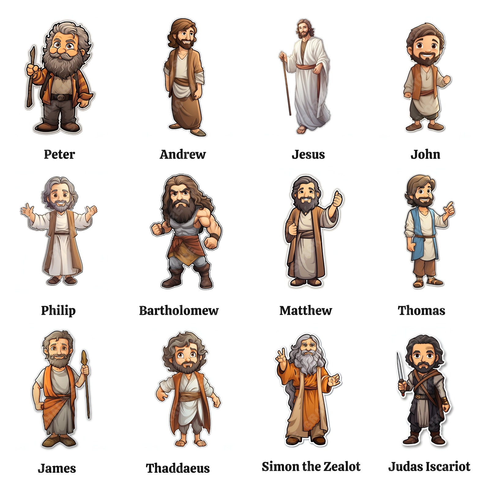 Jesus and the 12 Disciples Sticker - Inspirational Faith-based Design ...