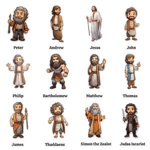 Jesus and the 12 Disciples Sticker - Inspirational Faith-based Design ...