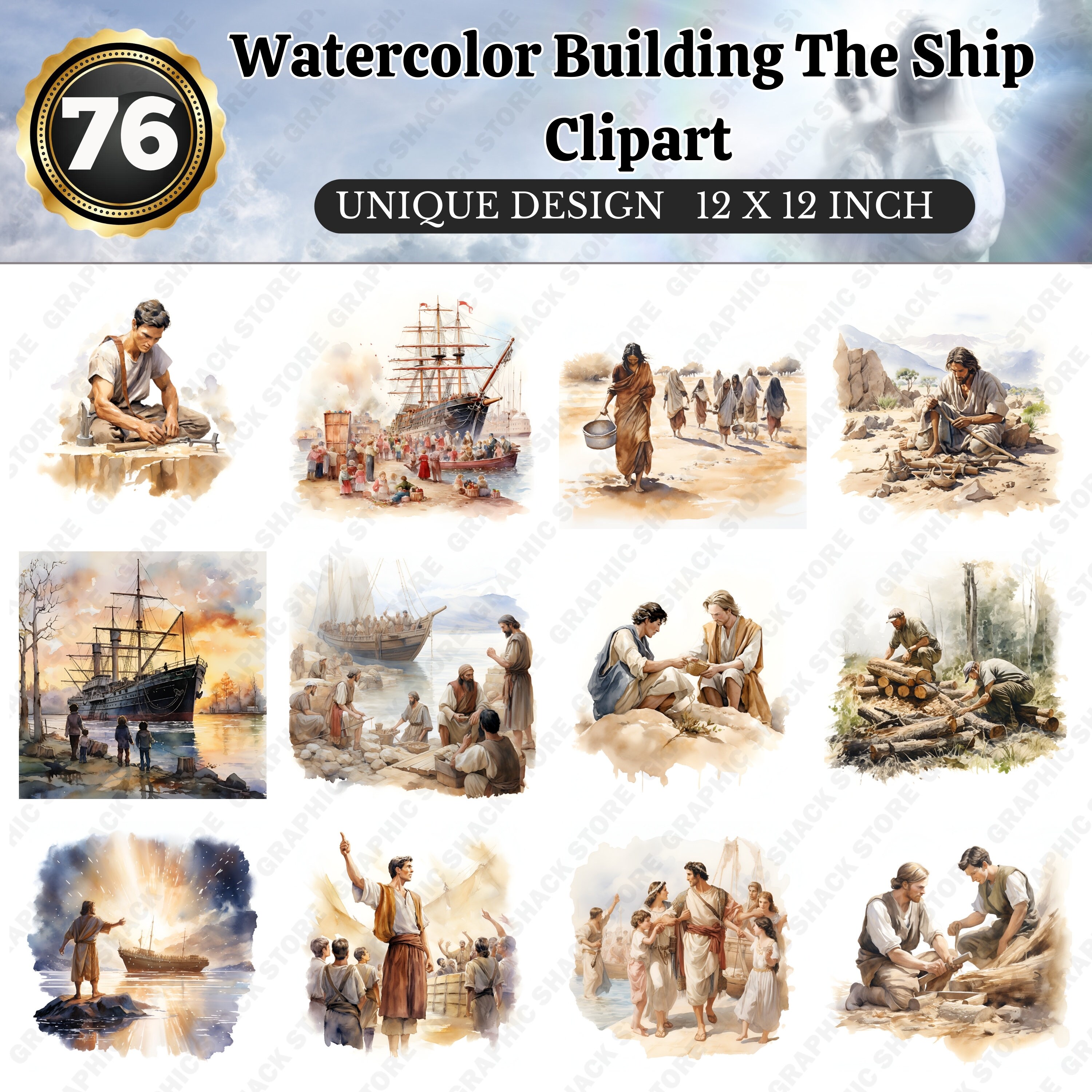 76 Watercolor Building the Ship PNG Clipart, Shipbuilding Journey ...