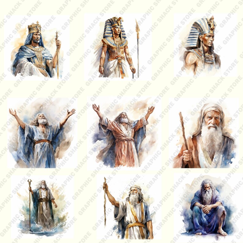 67 Watercolor Ten Plagues Clip Art Christian Religious Bible Based ...