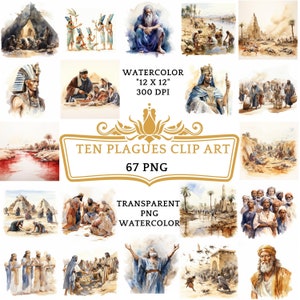 67 Watercolor Ten Plagues Clip Art | Christian Religious Bible Based ...