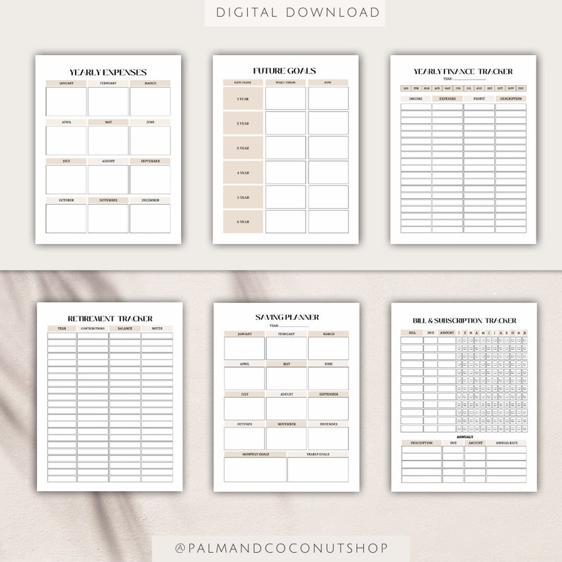 DIGITAL Financial Planner/tracker - Etsy